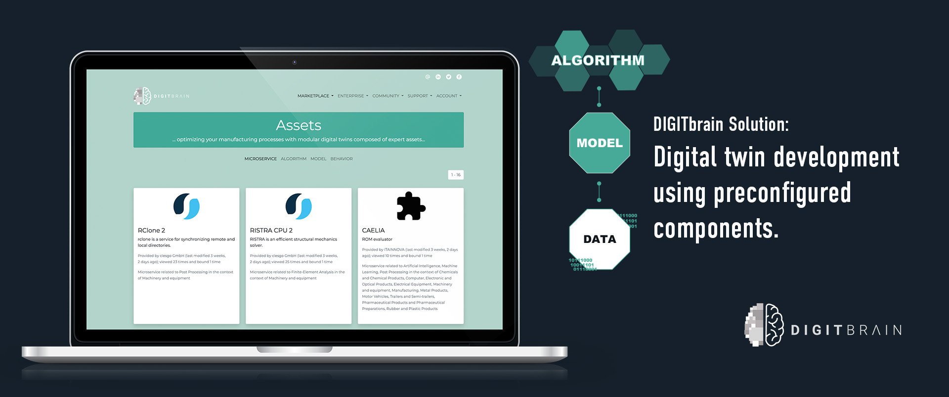 Digital Twin Development using Preconfigured Components - DIGITbrain